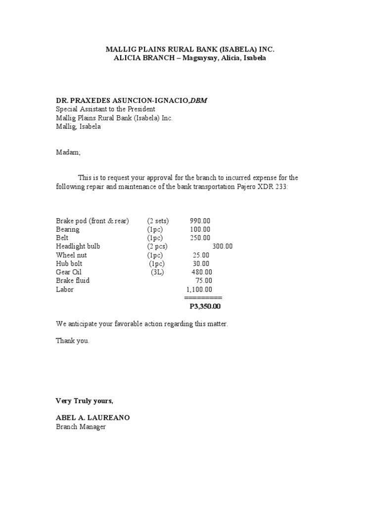 Request Letter | PDF