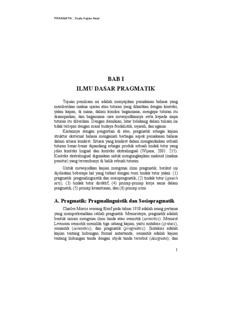 Isi Buku Pragmatik | PDF
