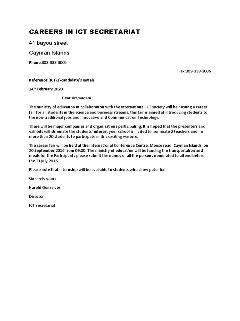 Careers in ICT Secretariat | PDF