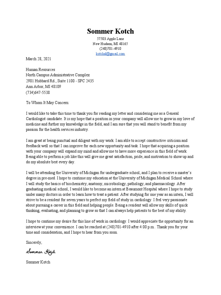 Cover Letter Draft | PDF