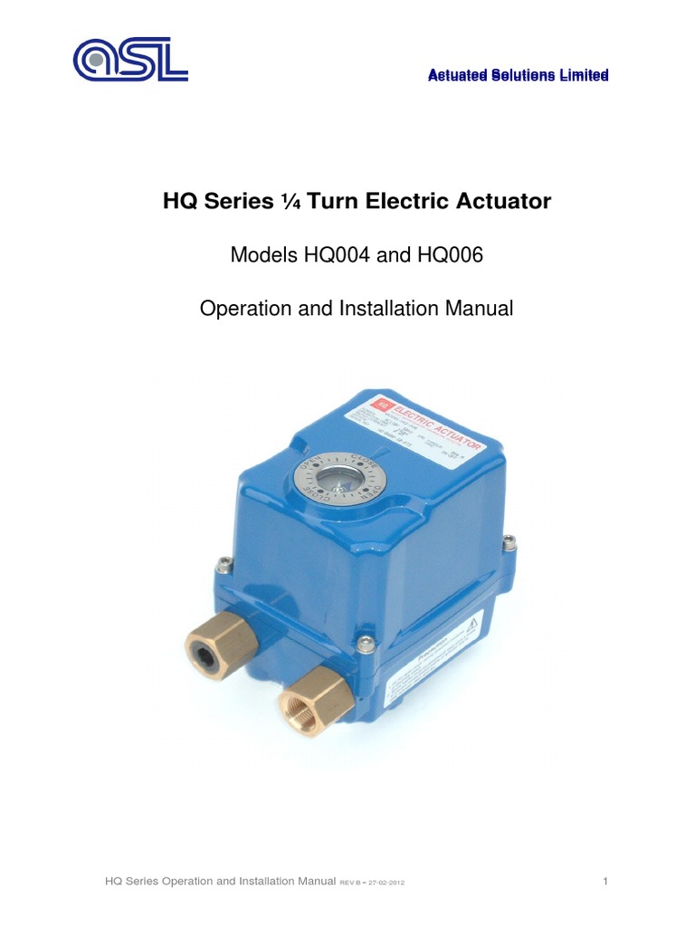 Hq004 Hq006 Oplusm Manual Rev B | PDF | Valve | Switch