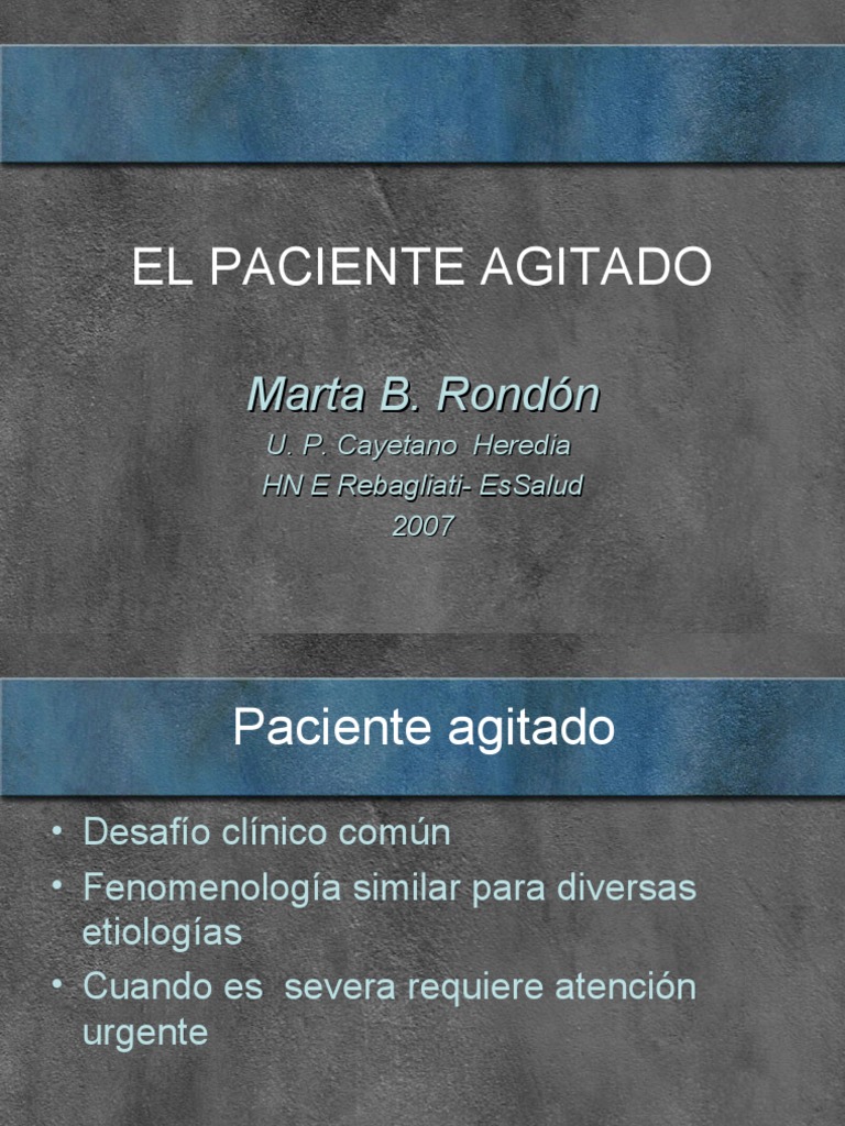 Paciente Agitado | PDF | Antipsicótico | Olanzapina