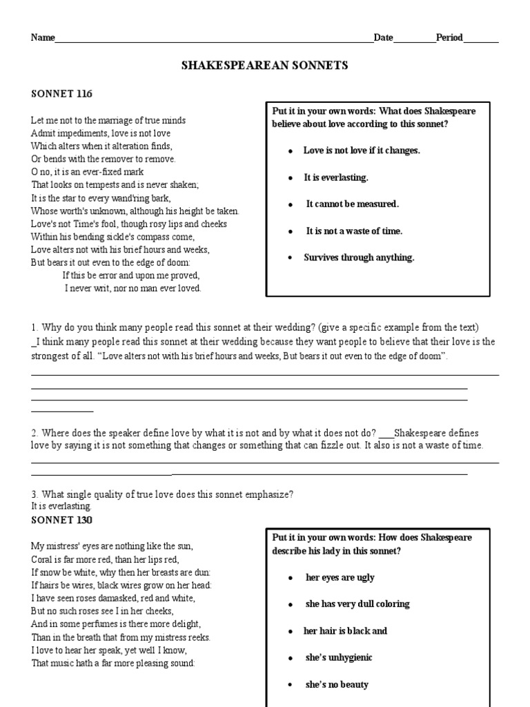 Shakespearean Sonnets | PDF | British Poems | Rhetoric