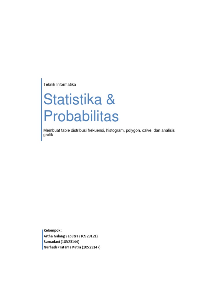 Tugas Statistika Dan Probabilitas - Tabel Distribusi Frekuensi ...