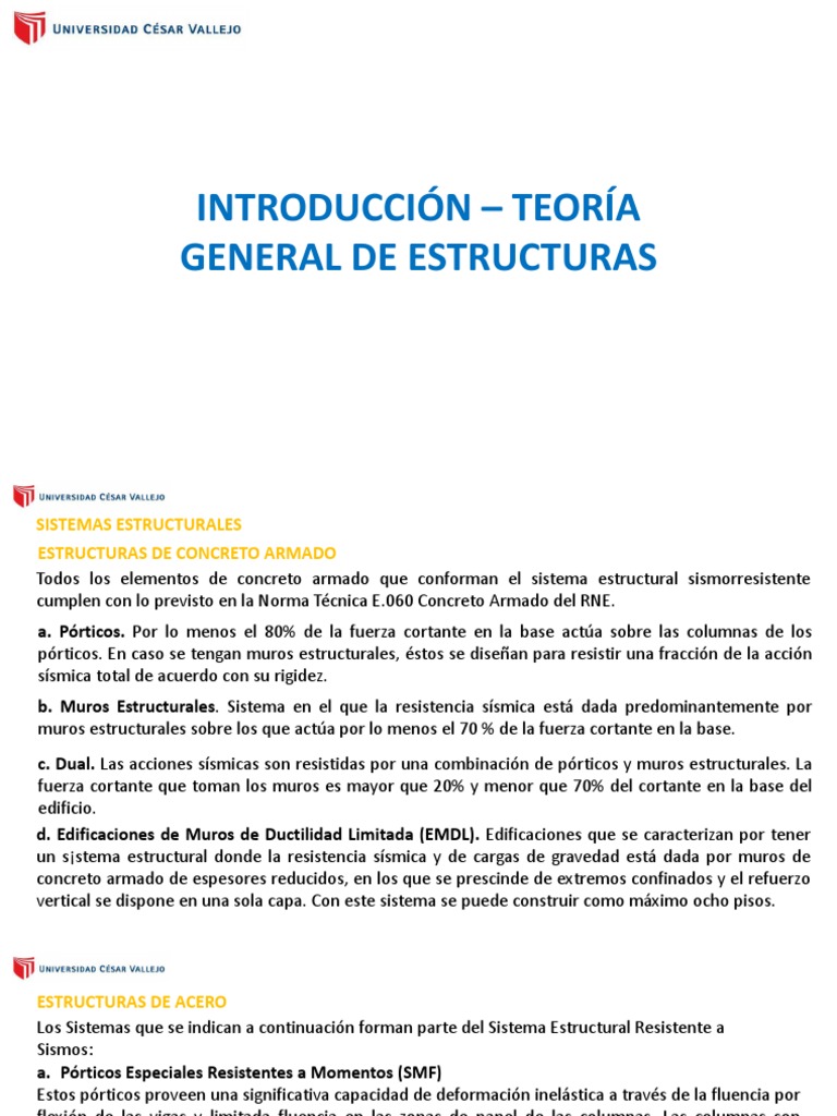 SESION 1 (INTRODUCCIÓN – TEORÍA GENERAL DE ESTRUCTURAS) | PDF ...