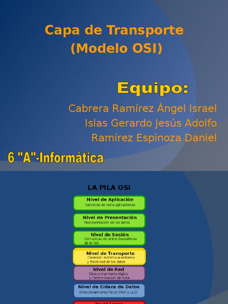 Capa de Transporte Del Modelo OSI | PDF | Protocolo de Control de ...