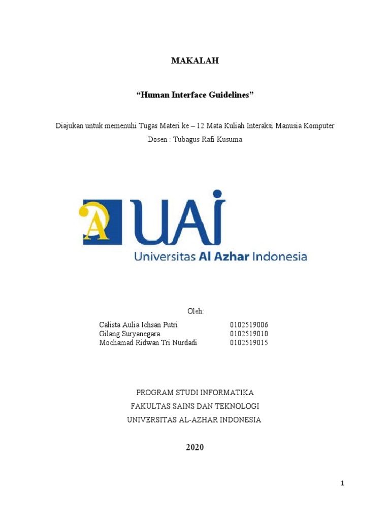 Makalah Human Interface Guidlines | PDF