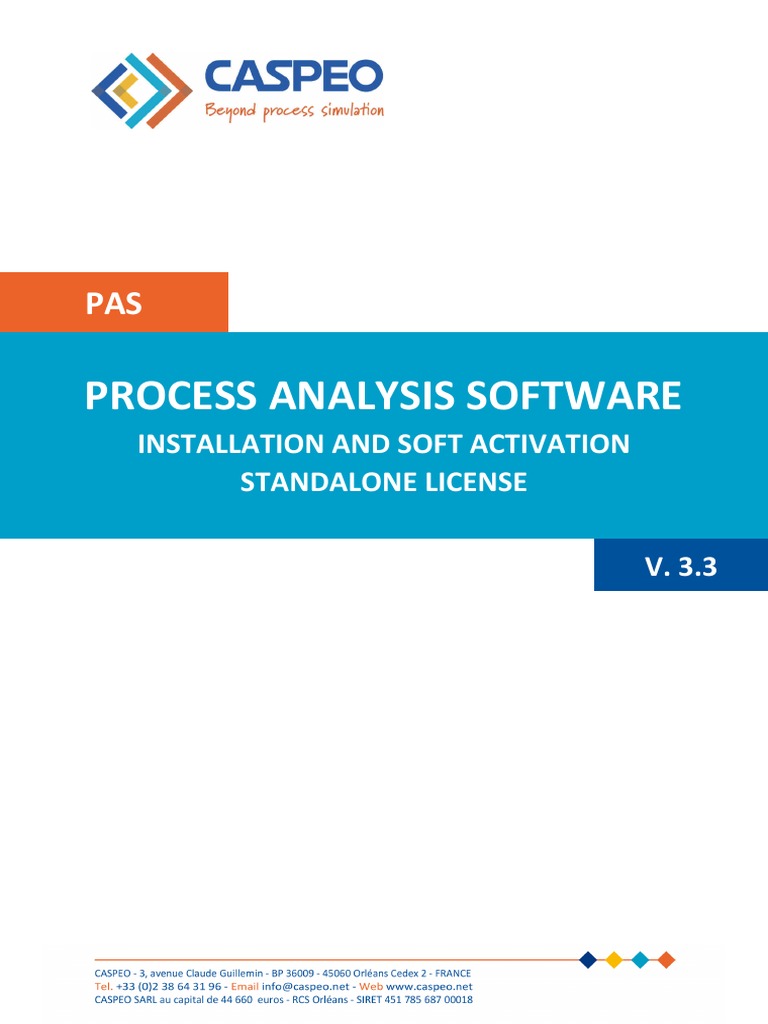 Process Analysis Software: Installation and Soft Activation Standalone ...