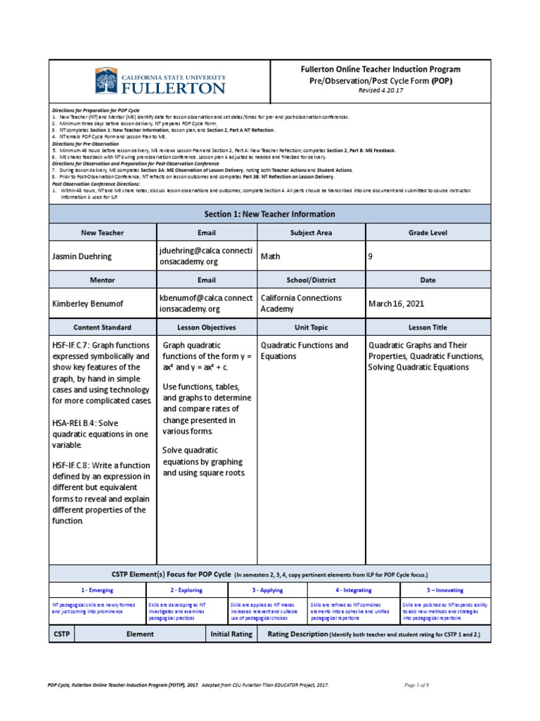 Pop Cycle Form Spring 2021 - Parts 1-4 Complete | PDF | Quadratic ...