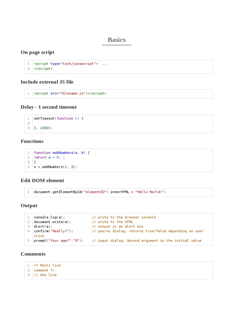 Basics: On Page Script | Download Free PDF | Control Flow | Computer ...
