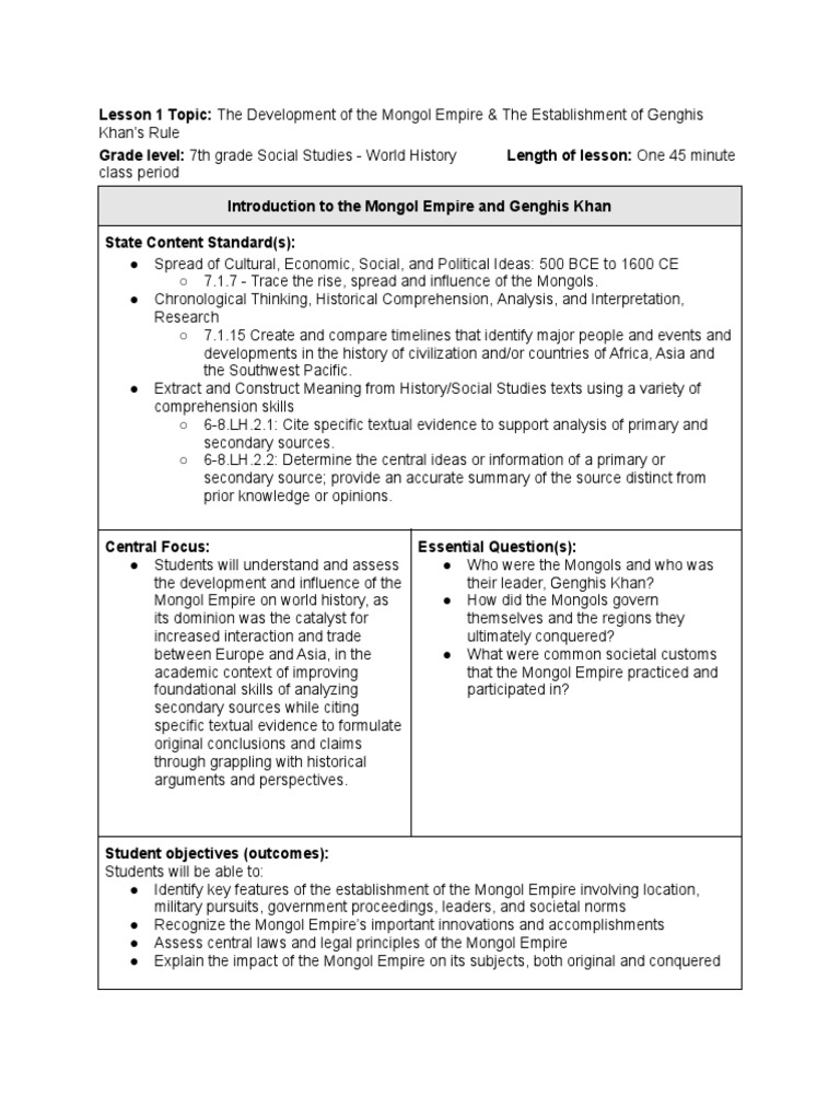 Part B Lesson Plans For Learning Segment | PDF | Reading Comprehension ...