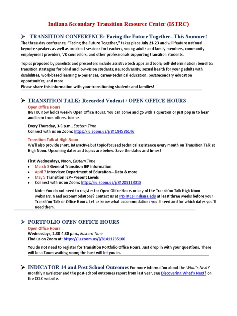 Indiana Secondary Transition Resource Center | PDF | Human Nature ...