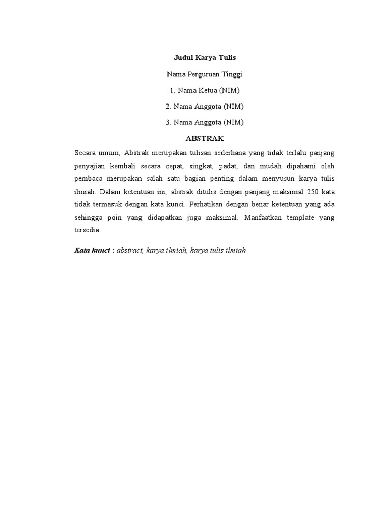 Panduan Penulisan Abstrak Ilmiah | PDF | Teknologi & Rekayasa