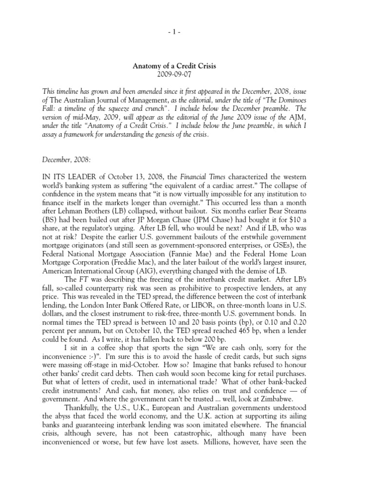 Anatomy of A Credit Crisis | PDF | Derivative (Finance) | Financial ...