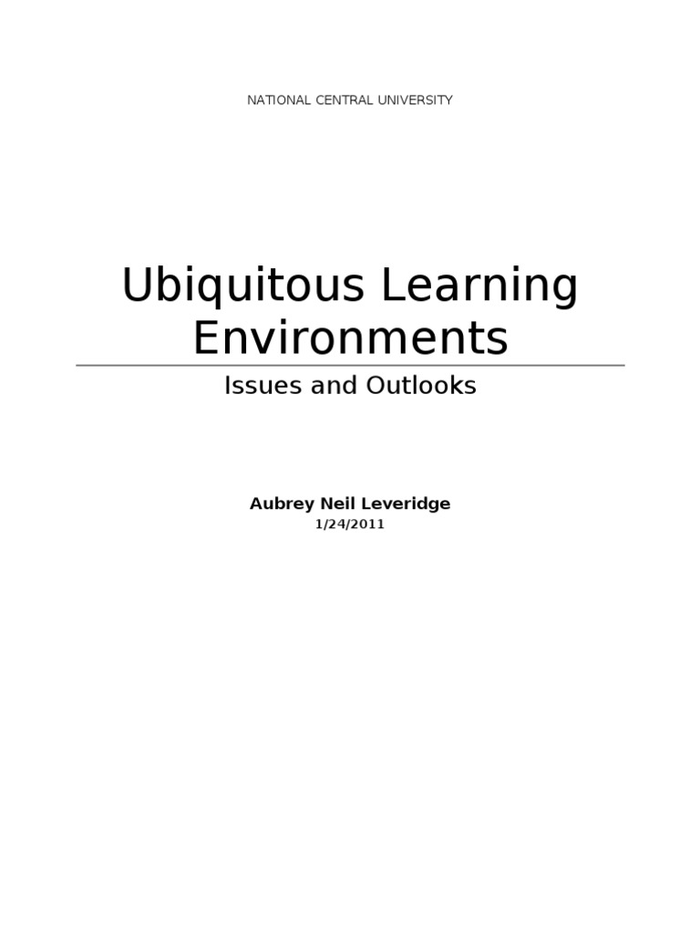 Ubiquitous Learning Environments | PDF | Educational Technology | Learning