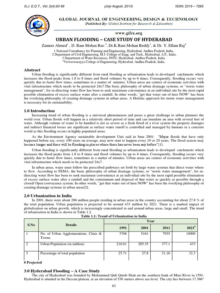 Urban Flooding Case Study of Hyderabad | PDF | Surface Runoff | Flood