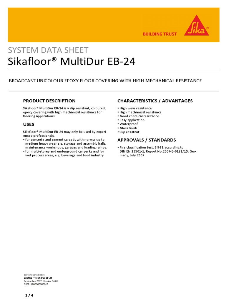 Sikafloor® Multidur Eb-24: System Data Sheet | PDF | Relative Humidity ...
