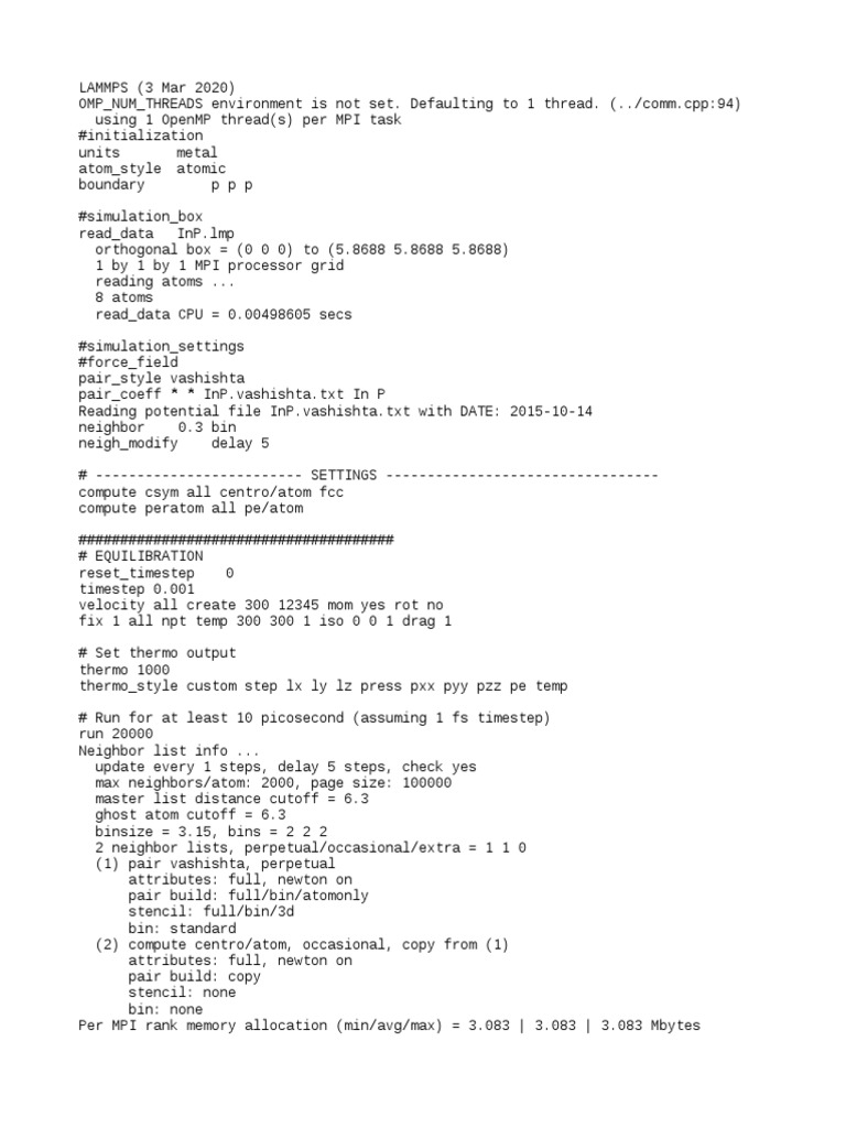 Lammps Pdf Parallel Computing Computing 