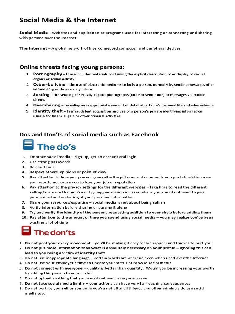 Online Safety Tips for Social Media | PDF | Identity Theft | Social Media