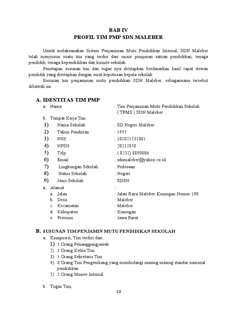 Bab Iv Profil TPMPS | PDF