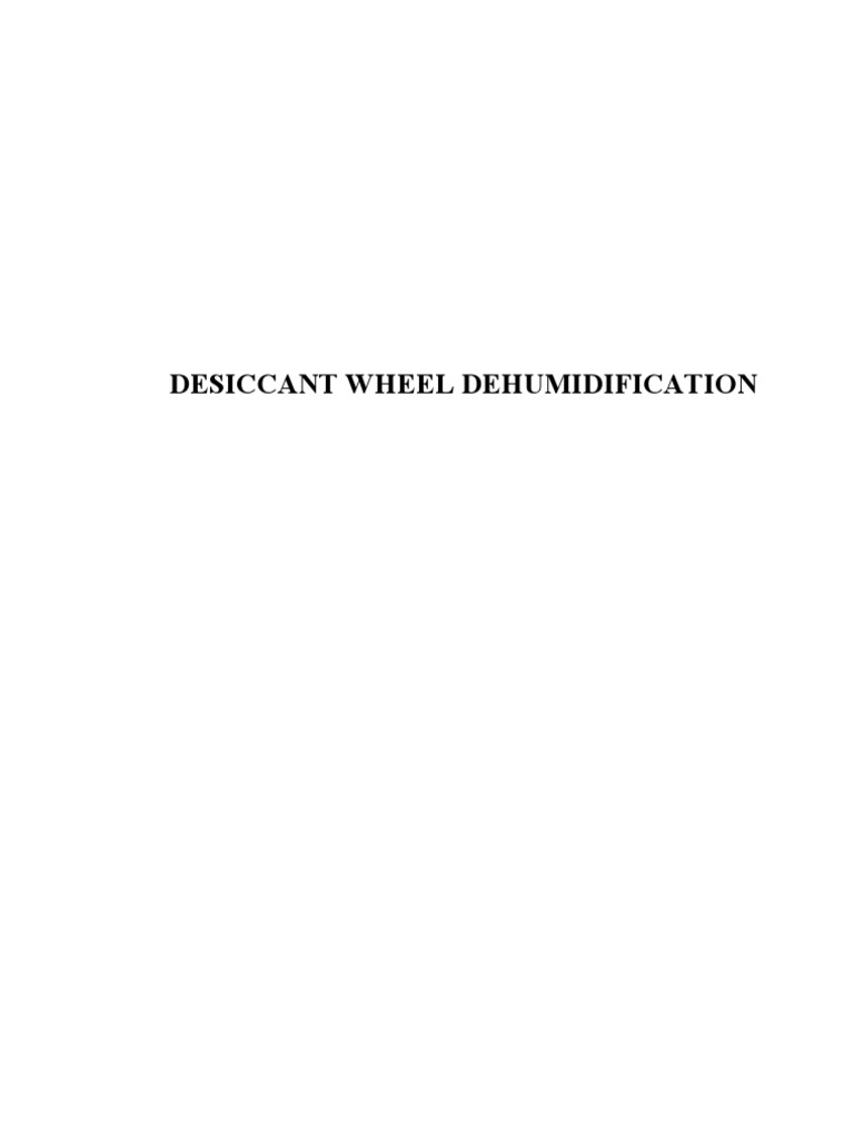 Desiccant Wheel Dehumidification 2 | PDF | Air Conditioning | Humidity