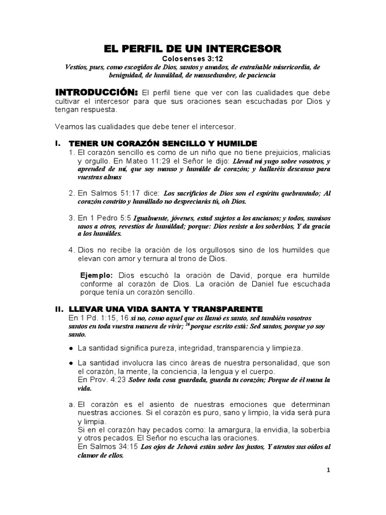 El Perfil de Un Intercesor | PDF | Goliat | Oración