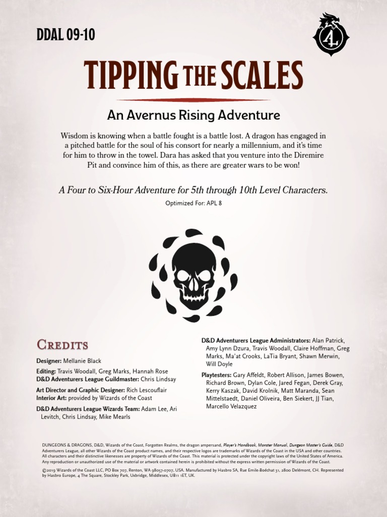 DND 5e - Aventura - DDAL09-10 - Tipping The Scales | PDF | Dungeons ...