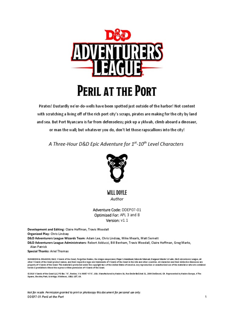 DND 5e - Aventura - DDEP07-01 - Peril at The Port | Dungeons & Dragons ...