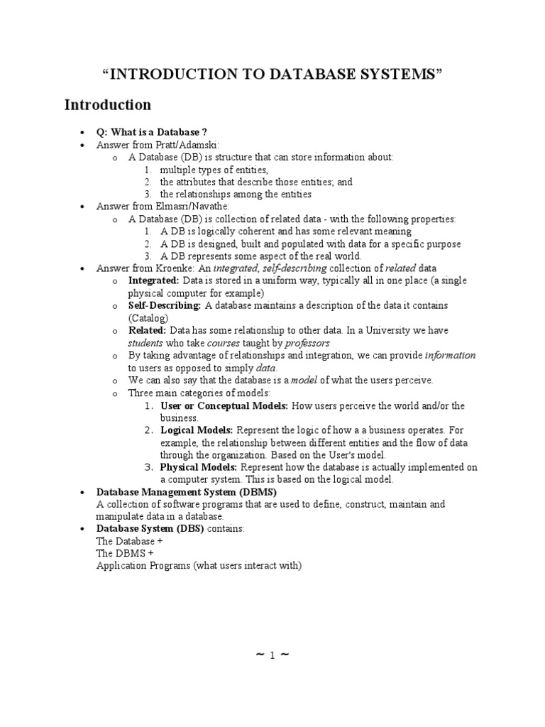 Database System Notes | PDF | Database Index | Databases