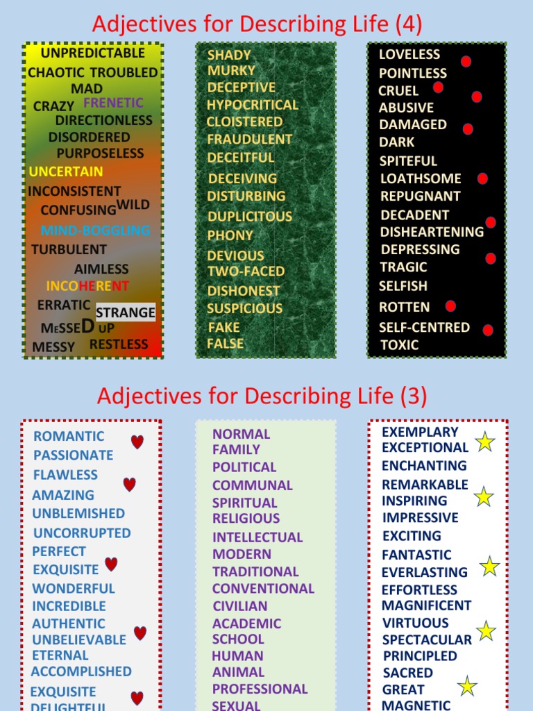 Adjectives For Describing Life Learn English With Africa September 2017 ...