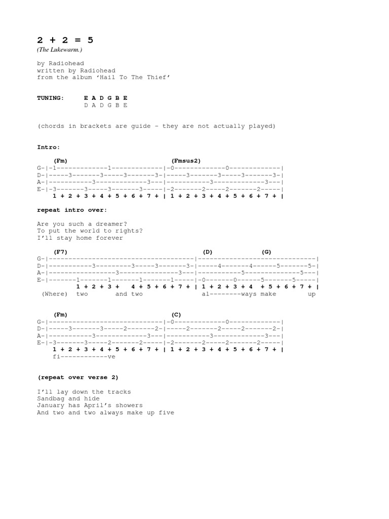 2 Plus 2 Equals 5 | PDF | Parlophone | Rock Music