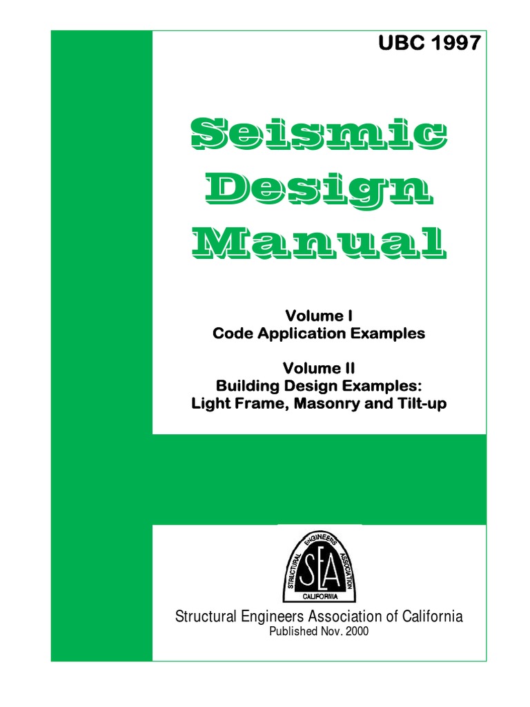 SEAOC Seismic Design Manual Examples - UBC 97 - Vol I and II | PDF | Beam (Structure) | Earthquakes