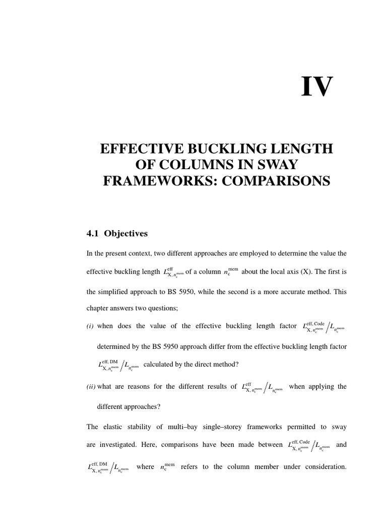 Effective Buckling Length of Columns in Sway Frameworks: Comparisons ...