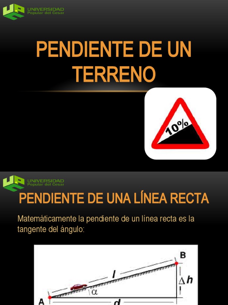 Tipos y Cálculo de Pendientes de Terreno | PDF | Pendiente | Geometría