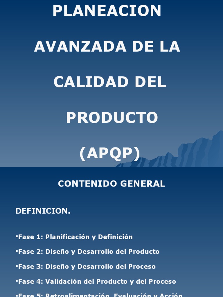 APQP | PDF | Calidad (comercial) | Diseño