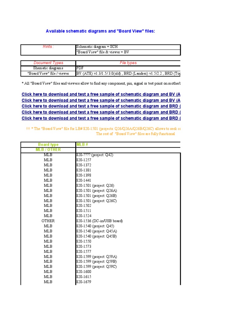 Apple Laptop and Imac Schematic Diagrams and ''Board View'' Files | PDF ...