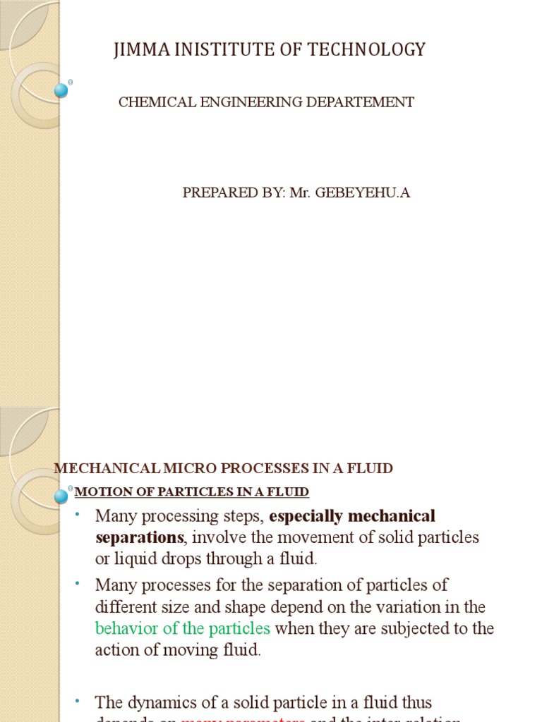 Mechanical Micro Processes in A Fluid | PDF | Viscosity | Drag (Physics)