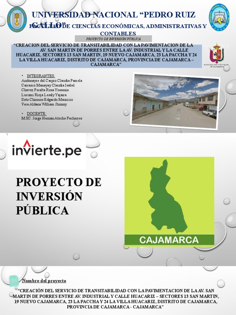 PROYECTO - MUNI Cajamarca | PDF | Peatonal | Presupuesto