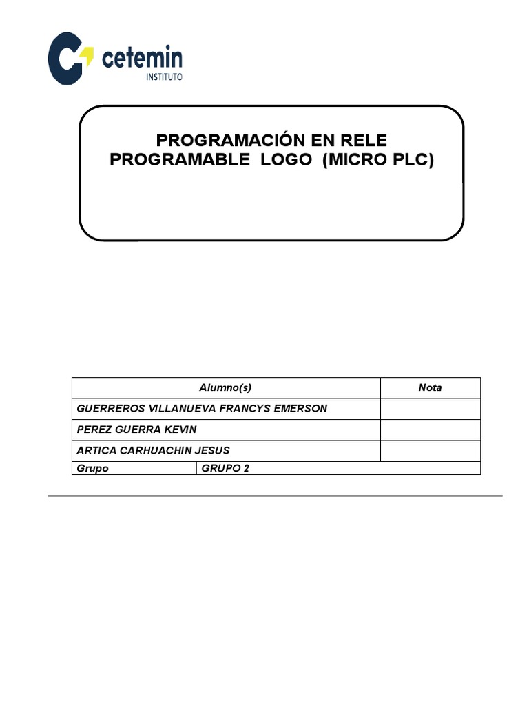 Practicas de Taller - Logo | PDF | Controlador lógico programable ...