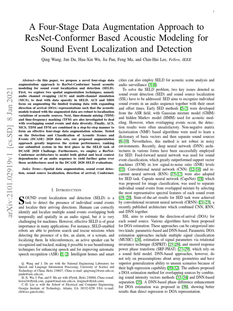 A Four-Stage Data Augmentation Approach To ResNet-Conformer Based Acoustic Modeling For Sound ...