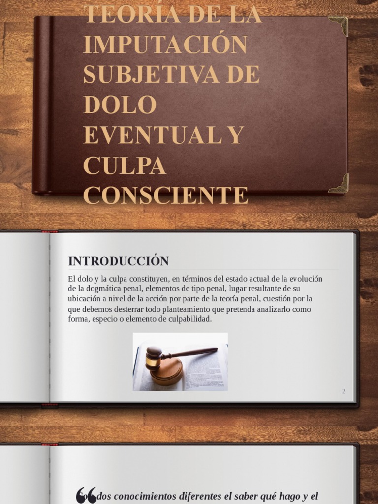 Teoría de La Imputación Subjetiva de Dolo Eventual y Culpa Consciente ...
