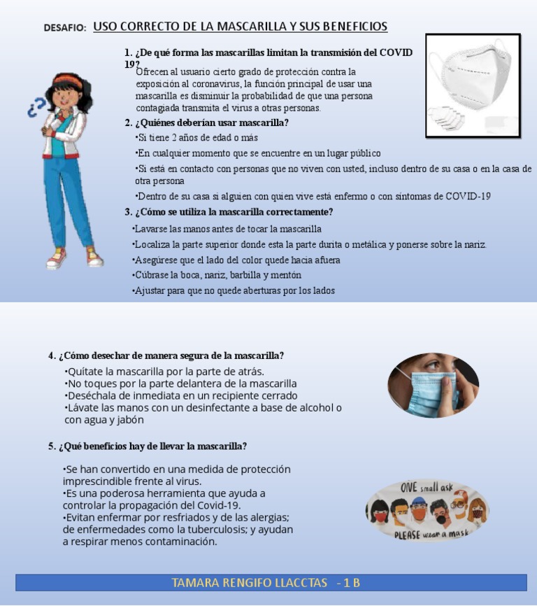 Uso Correcto Mascarilla Pdf Bienestar