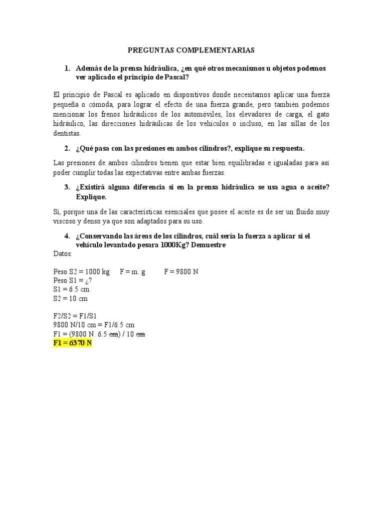 Preguntas Complementarias | PDF