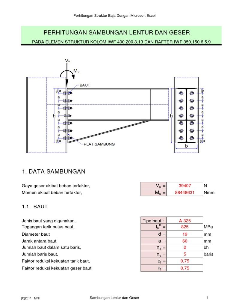 Sambungan Kolom IWF 400.200.8.13 Dan Rafter IWF 350.150.6,5.9 | PDF