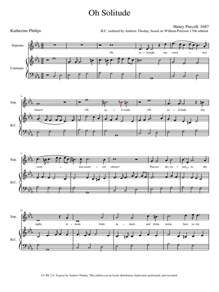 O Solitude Henry Purcell Pdf