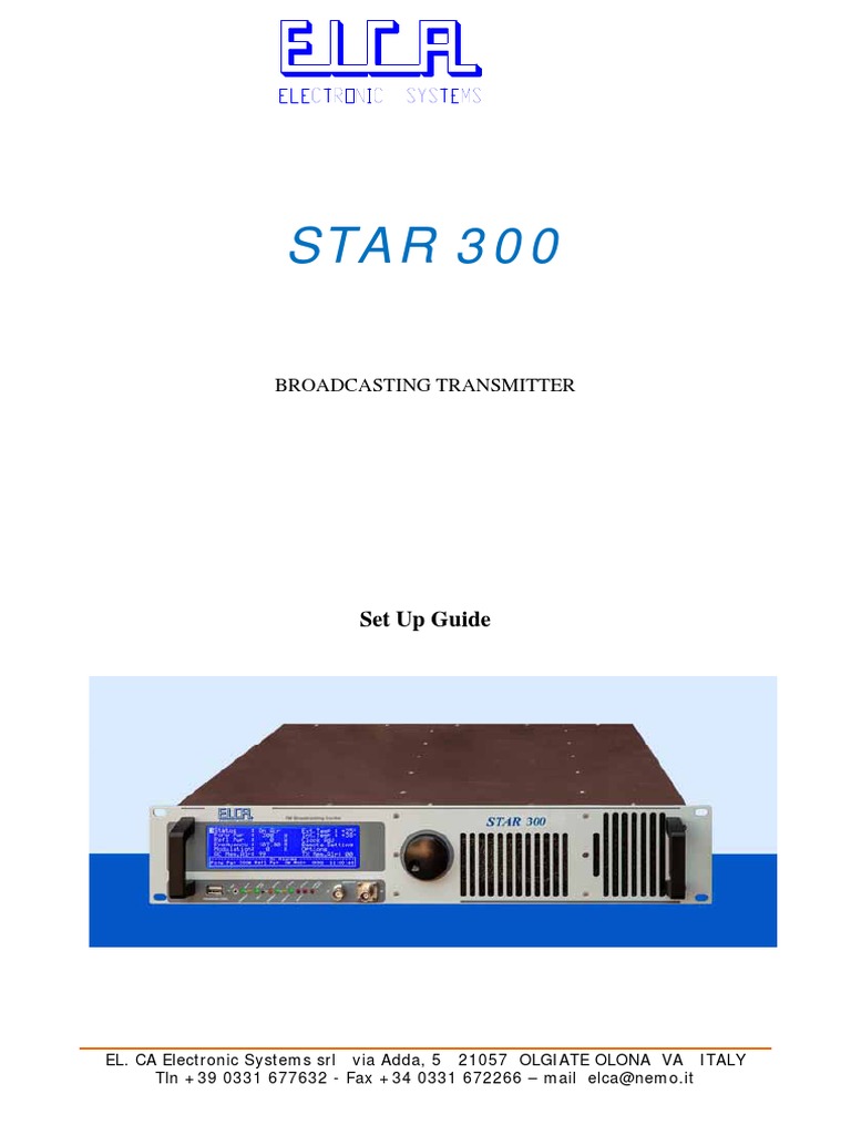 STAR 300 Broadcasting Transmitter Guide | PDF | Ip Address | Computer ...
