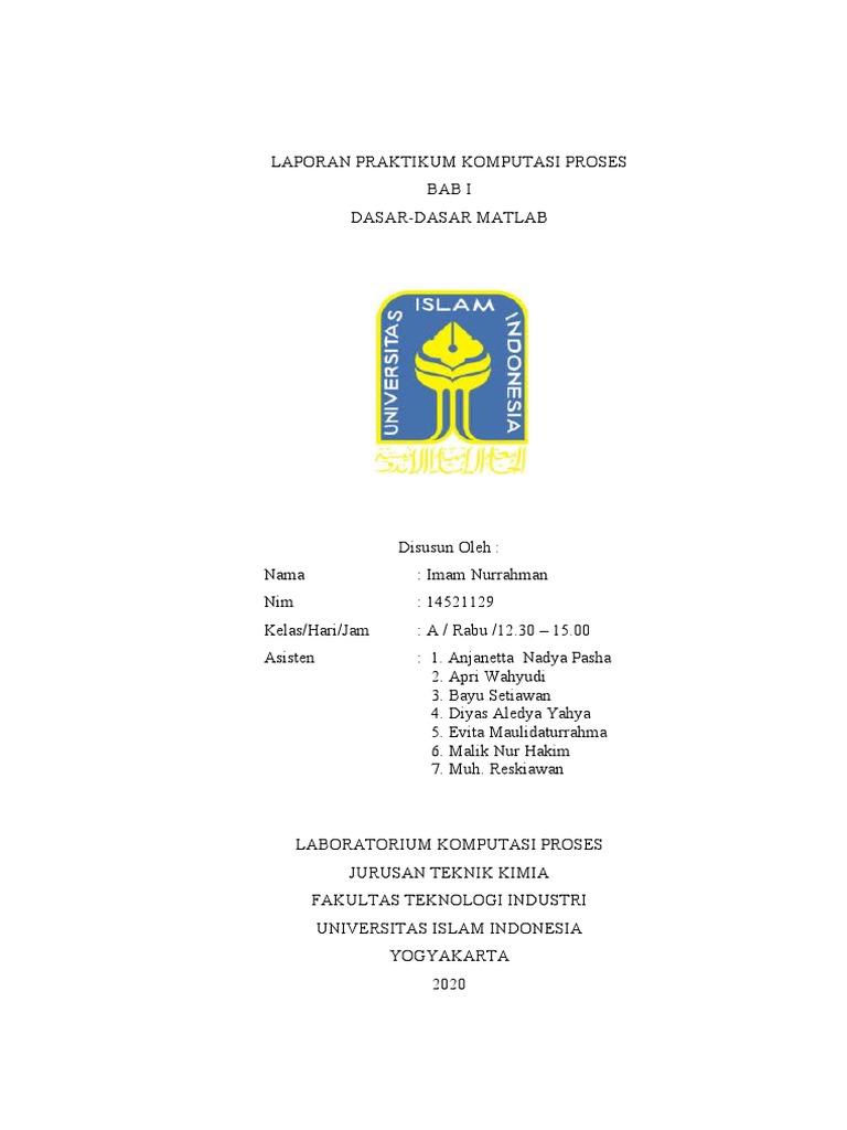 Laporan MATLAB (1) 14521129 | PDF | Komputer