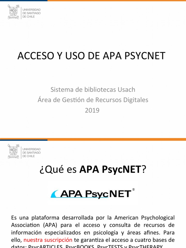 Tutorial APA PsycNET | PDF | Psicoterapia | Sicología