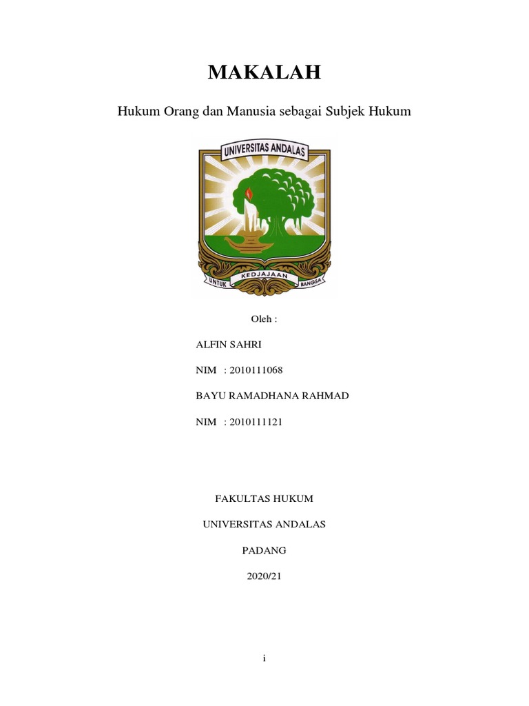 Makalah Hukum Orang (H.perdata) | PDF