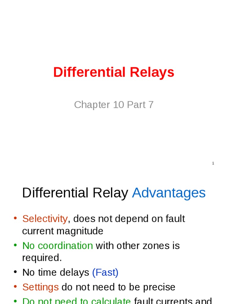 Differential Relays: Chapter 10 Part 7 | PDF | Power (Physics ...